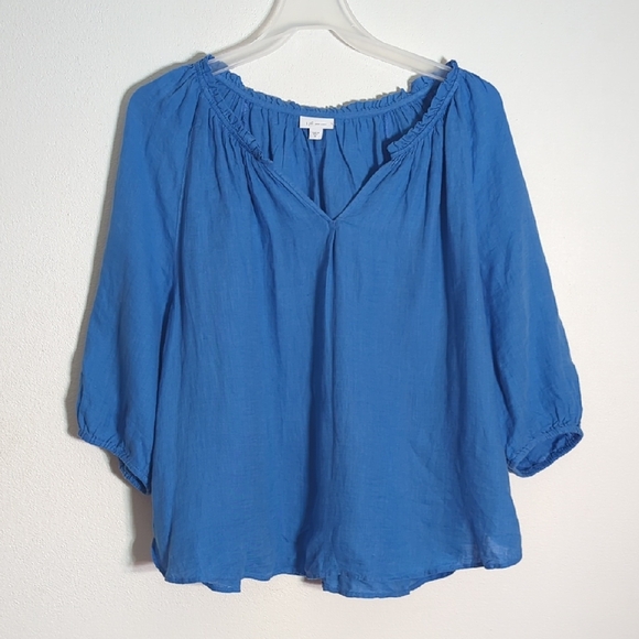 J. Jill | Tops | J Jill Womens Top 0 Linen Peasant Prairie Boho ...